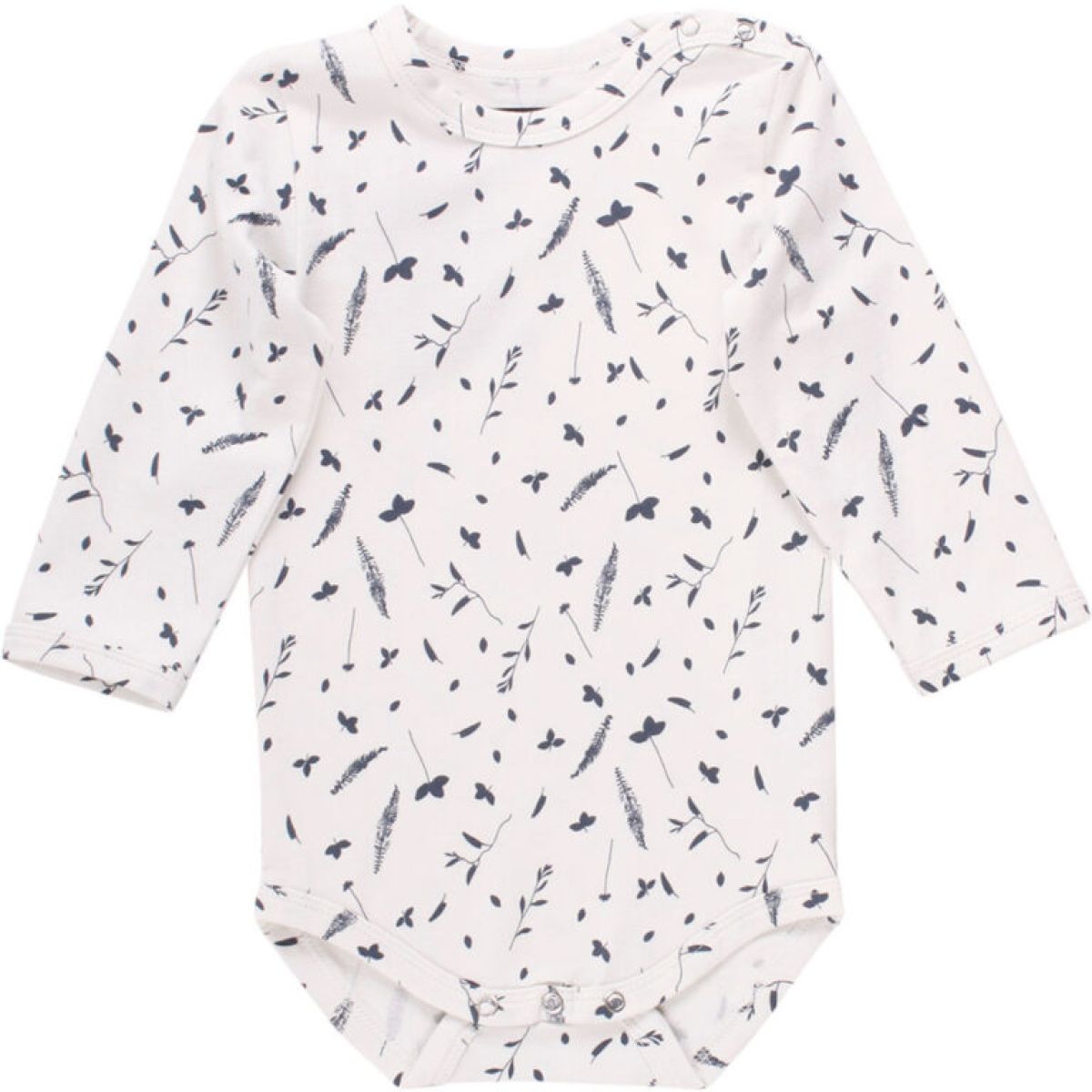 Body alb cu mânecă lungă și imprimeu cu frunze BeKids - Colorada